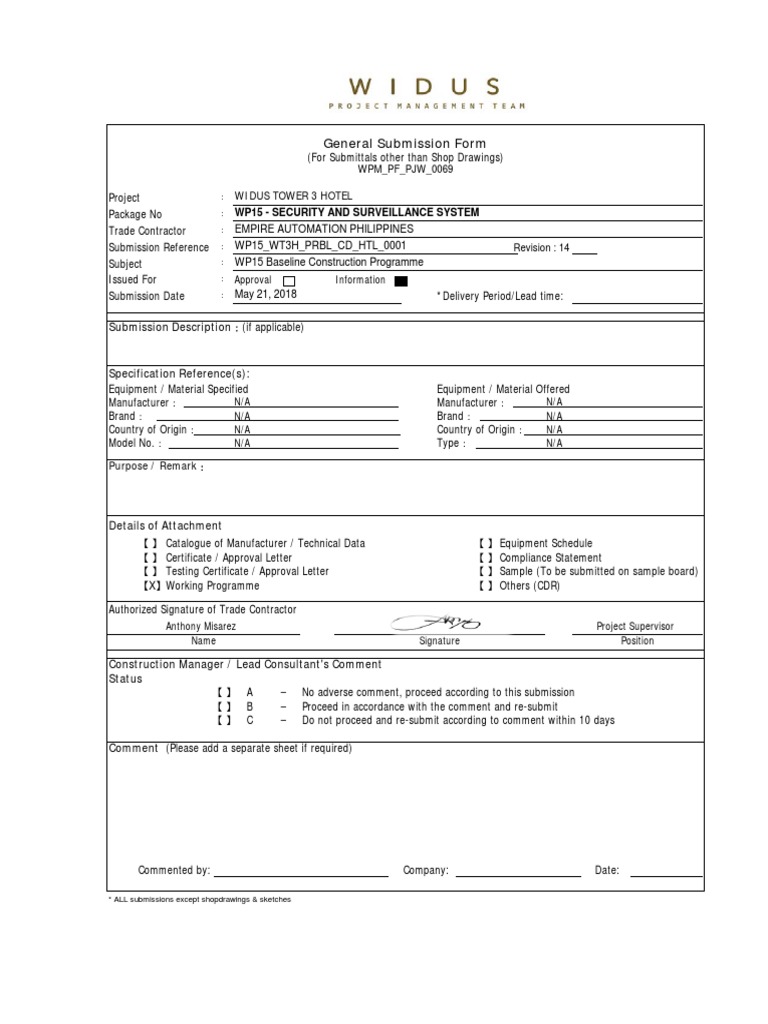 Baseline Construction Programme Rev. 14 | PDF | Closed Circuit ...