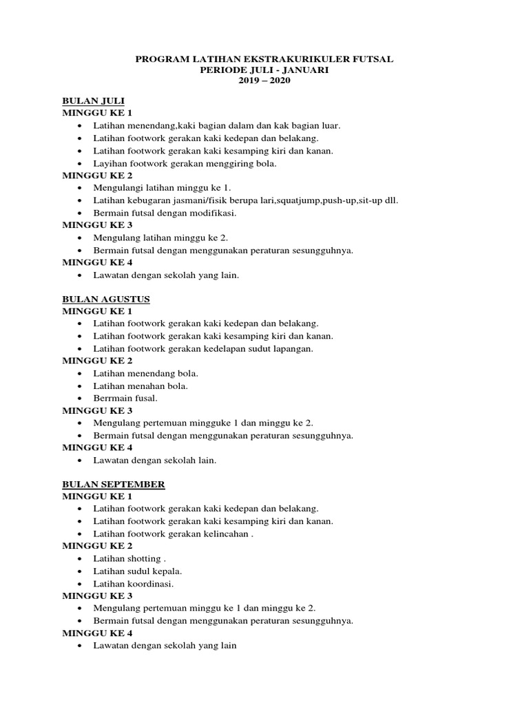 Program Latihan Futsal | PDF