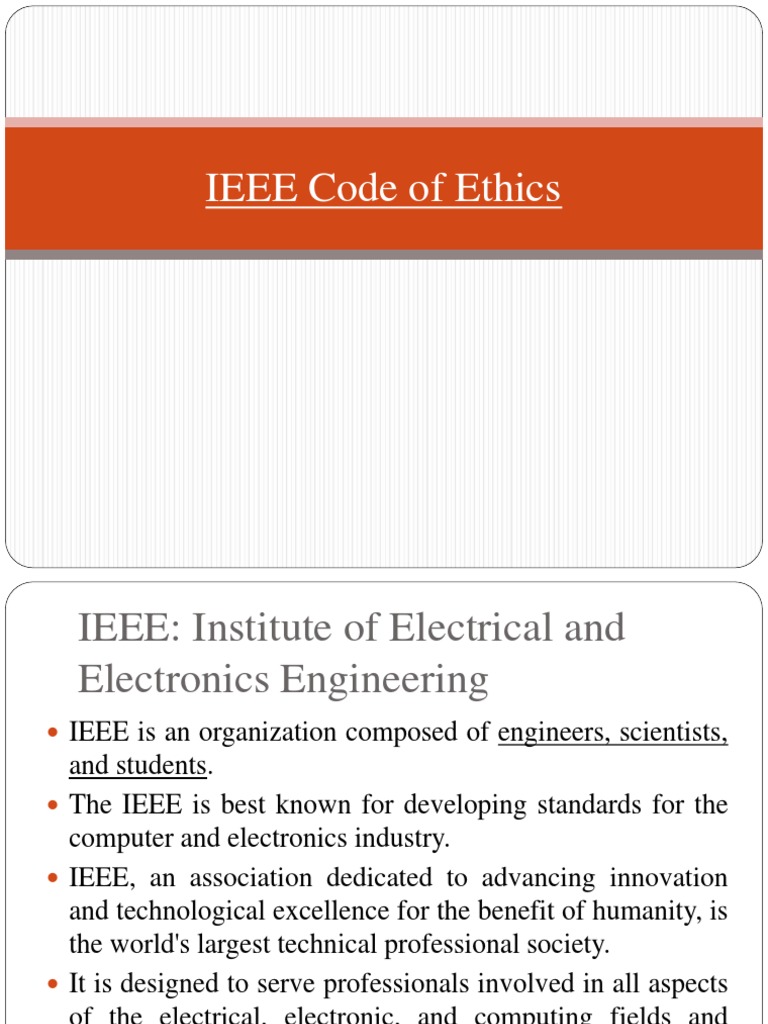 IEEE Code of Ethics and Women in Engineering | PDF | Institute Of ...