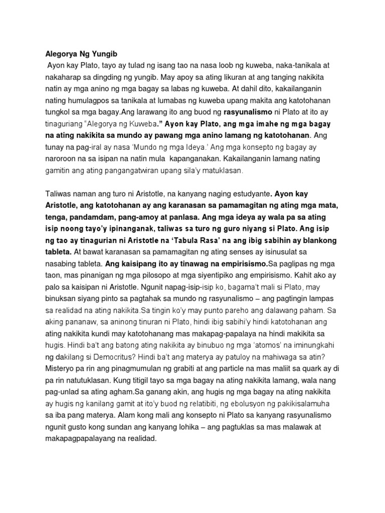 Alegorya NG Yungib | PDF