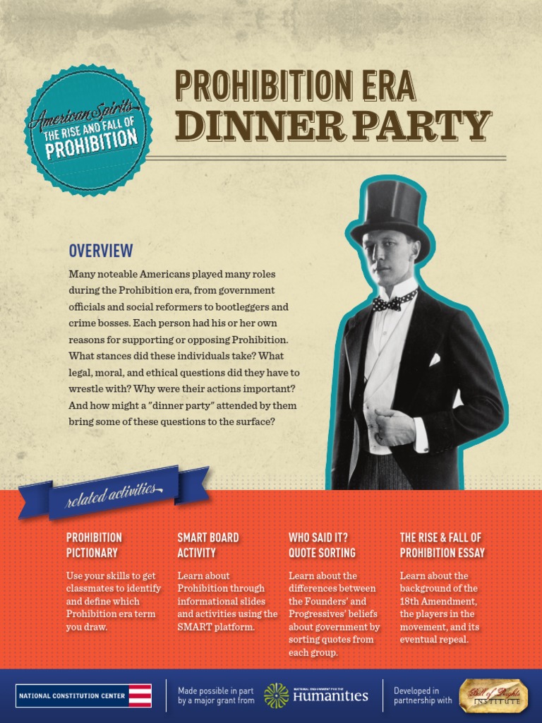 Prohibition Era Dinner Party Activity | PDF | Al Capone | Government