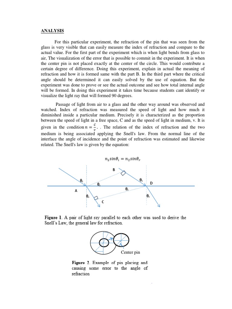 Analysis | PDF | Refraction | Refractive Index