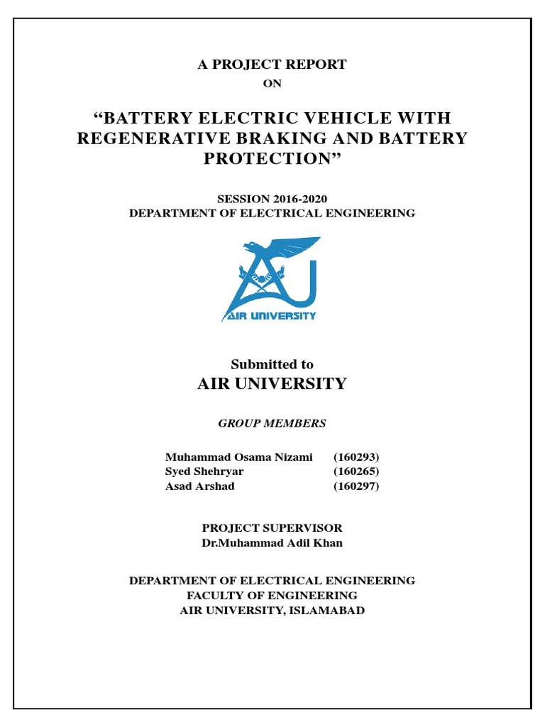 Regenerative Braking Project Report | PDF | Brake | Vehicles