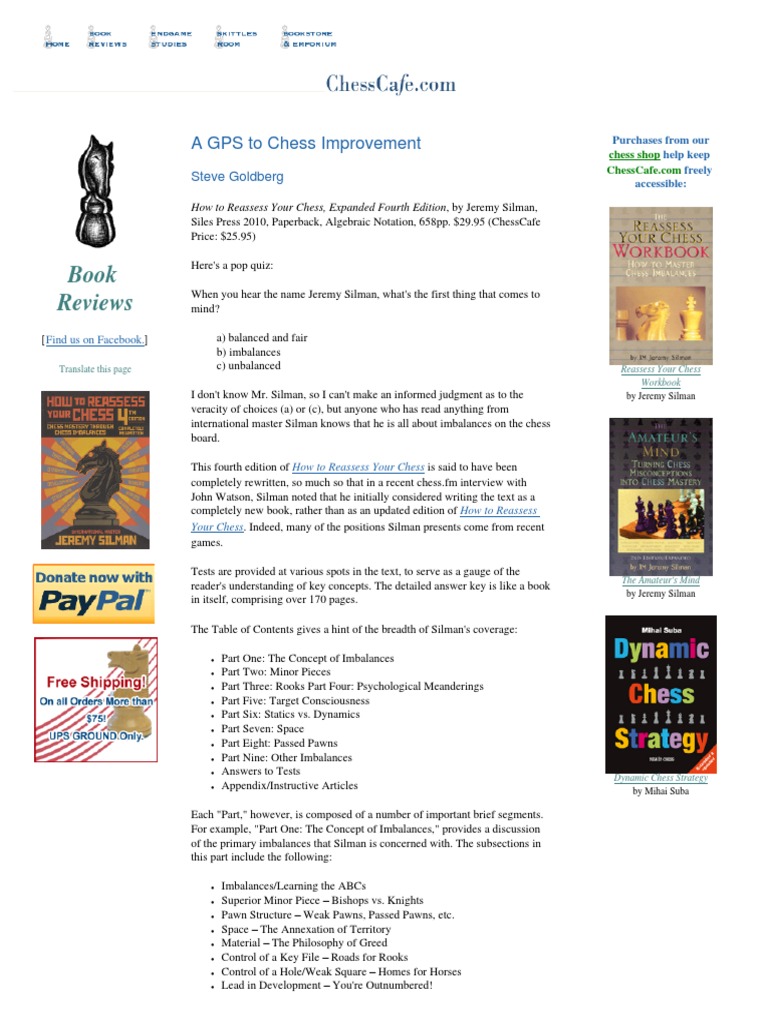 Book Reviews: A GPS To Chess Improvement | PDF | Board Games | Game Theory