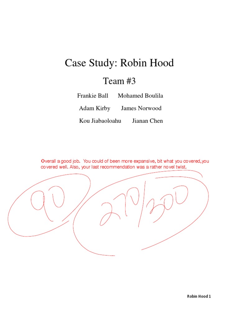 Robin Hood Case Study Analysis | PDF | Robin Hood | Richard I Of England