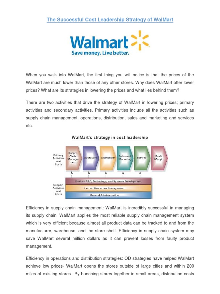 The Successful Cost Leadership Strategy of Walmart | PDF | Walmart | Retail