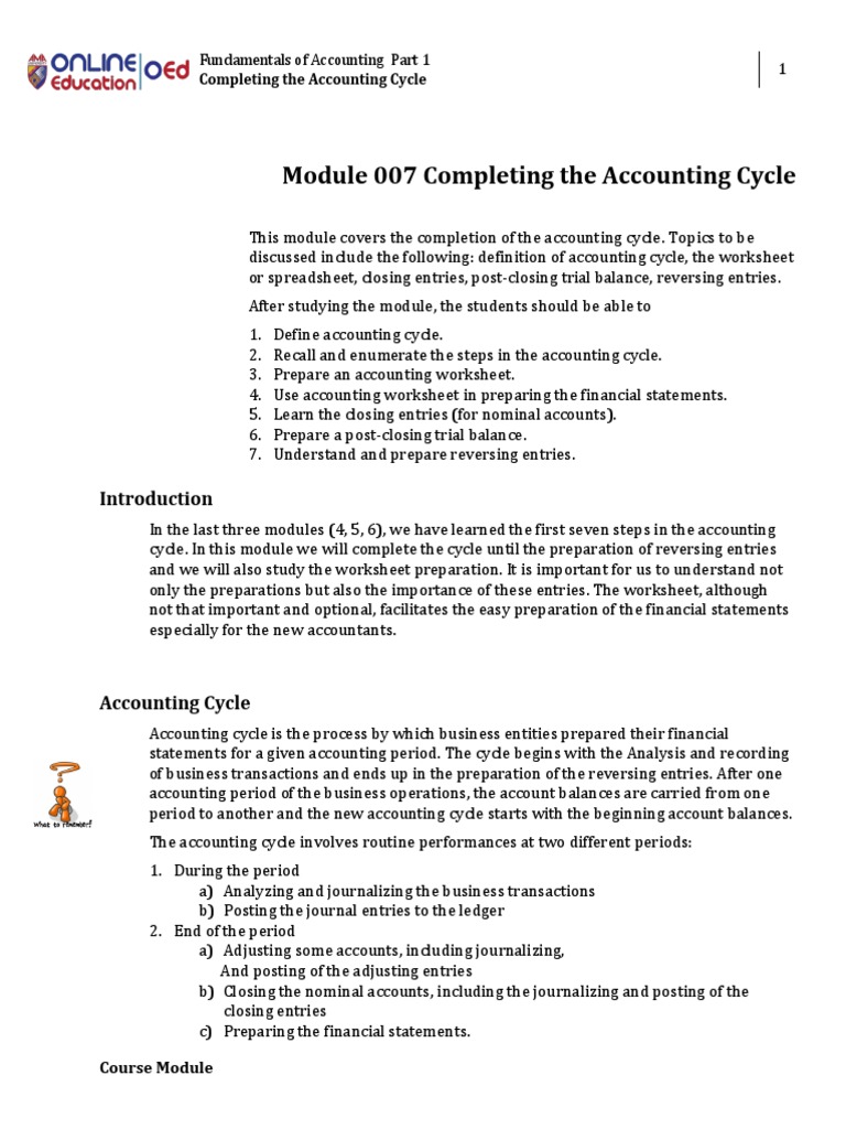 7-Completing The Accounting Cycle | PDF | Debits And Credits | Expense