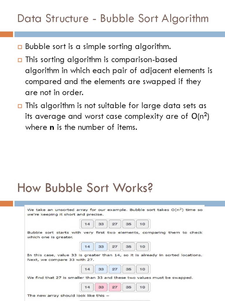 Data Structure - Bubble Sort Algorithm | PDF