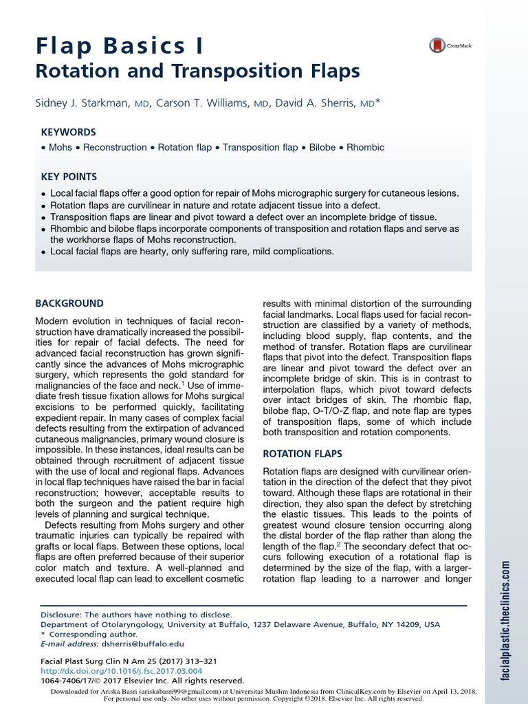 Flap Basics I Rotation and Transposition Flaps | PDF | Wound | Ischemia
