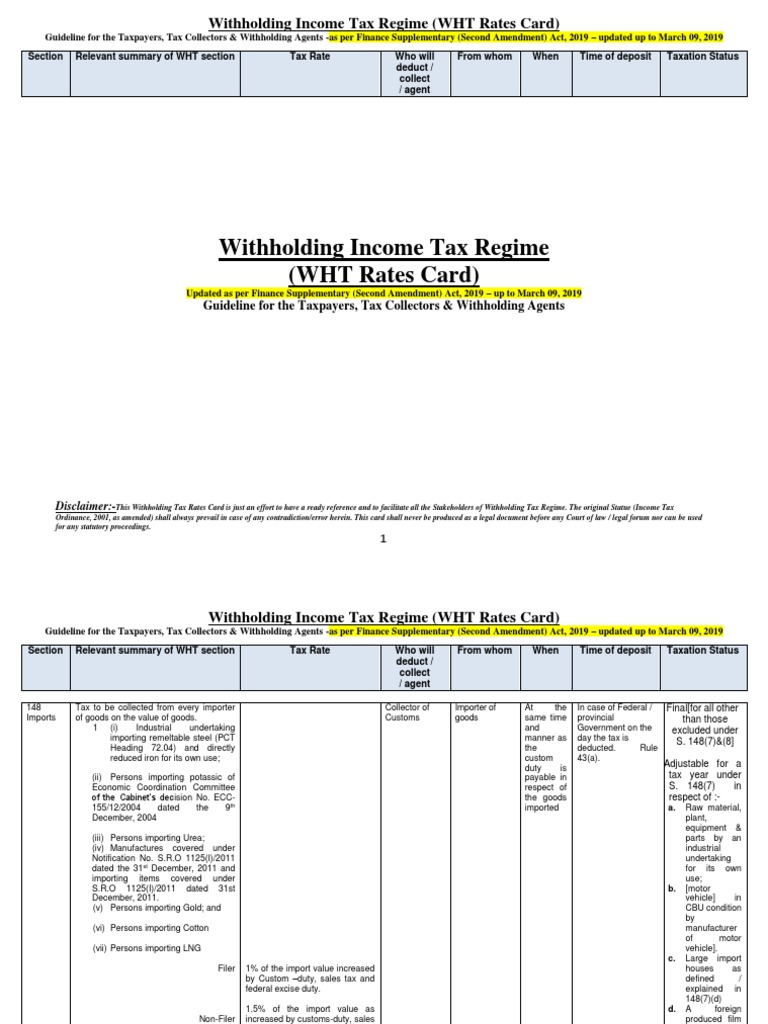 Tax Card | Download Free PDF | Taxation In The United States | Income Tax