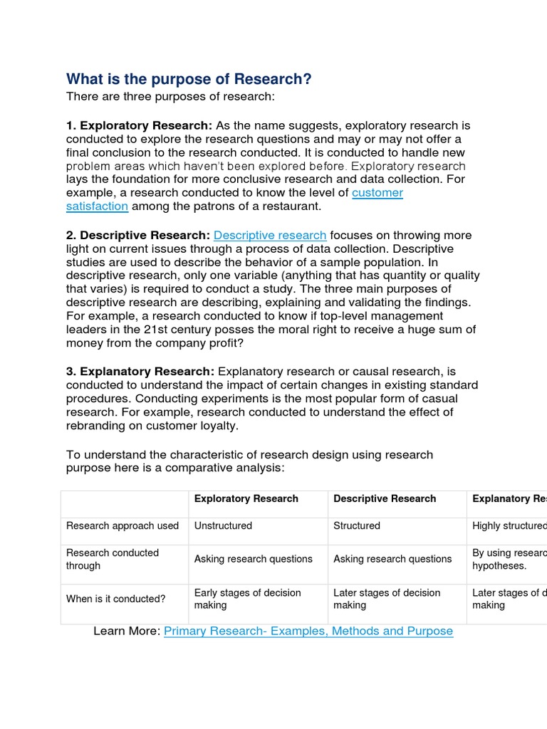 Purpose of Research | PDF | Scientific Method | Tools