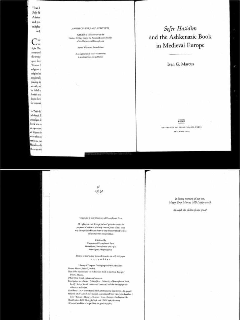 Ivan Marcus (Ed.) Sefer Hasidim | PDF