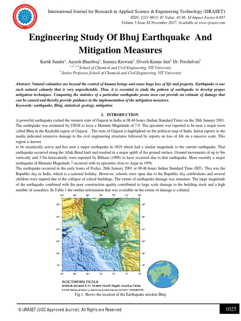 G1-Engineering Study of Bhuj Earthquake and Mitigation Study | PDF ...