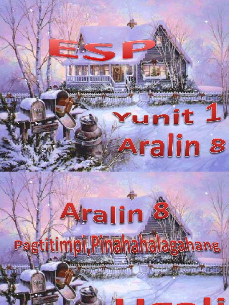 ESP Q1 Aralin 8 Pagtitimpi, Pinahahalagahang Ugali | PDF