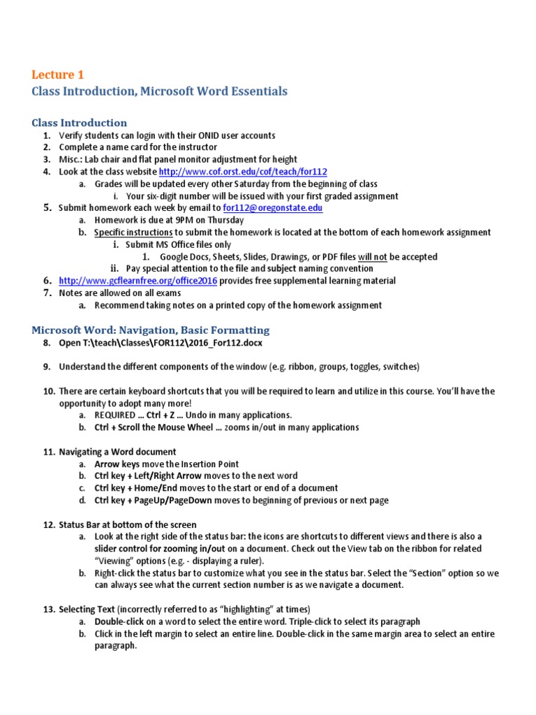 Lecture Notes For MS Word For Competitive Exams | PDF | Microsoft Word ...