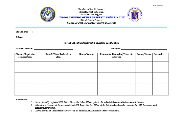 Cid Form | PDF