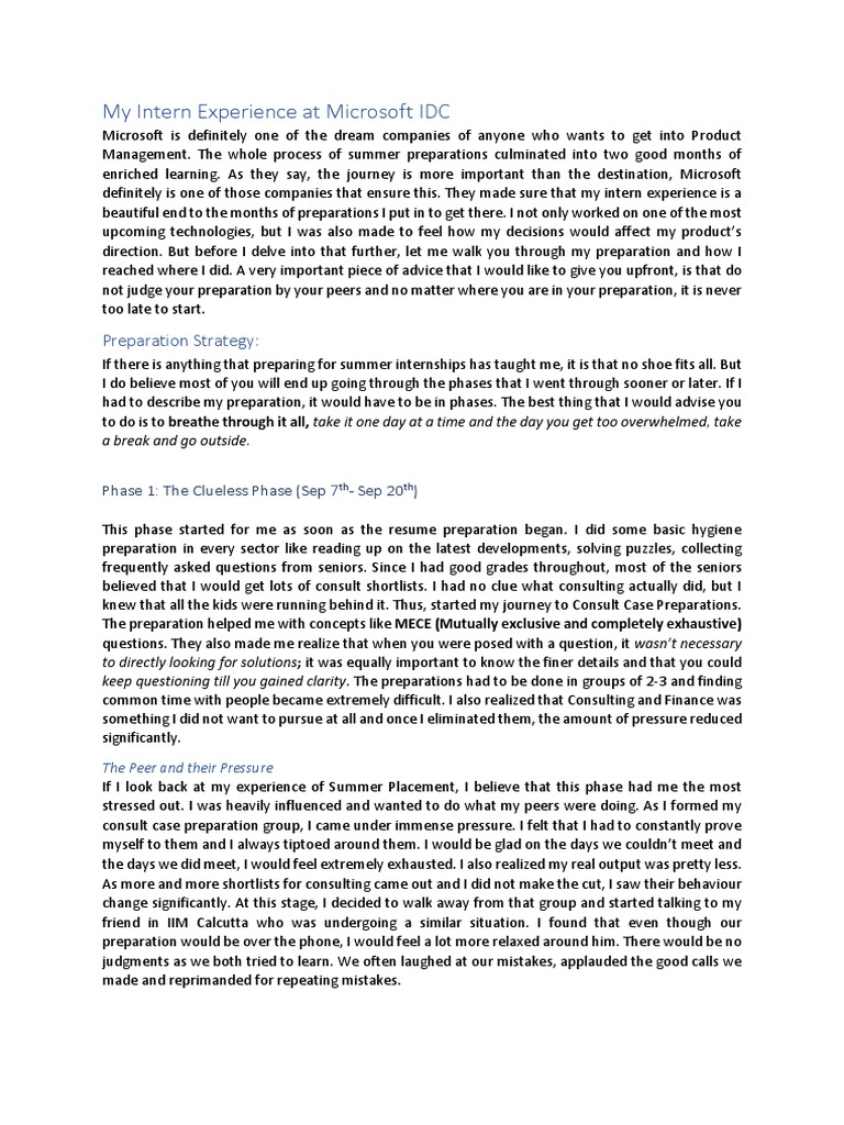 Harshita Pathak Microsoft PM IIMB | PDF | Business