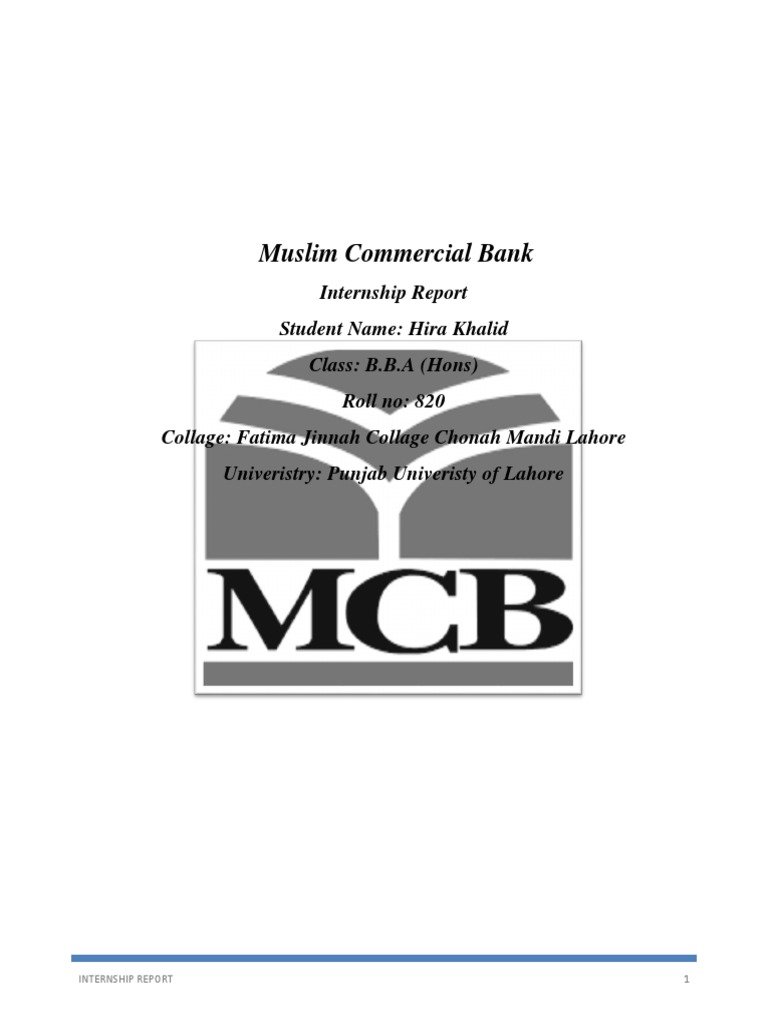 Muslim Commercial Bank | PDF | Deposit Account | Banks