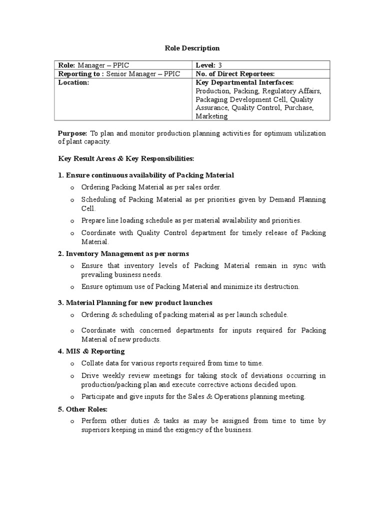 Manager PPIC 2 | PDF | Packaging And Labeling | Inventory