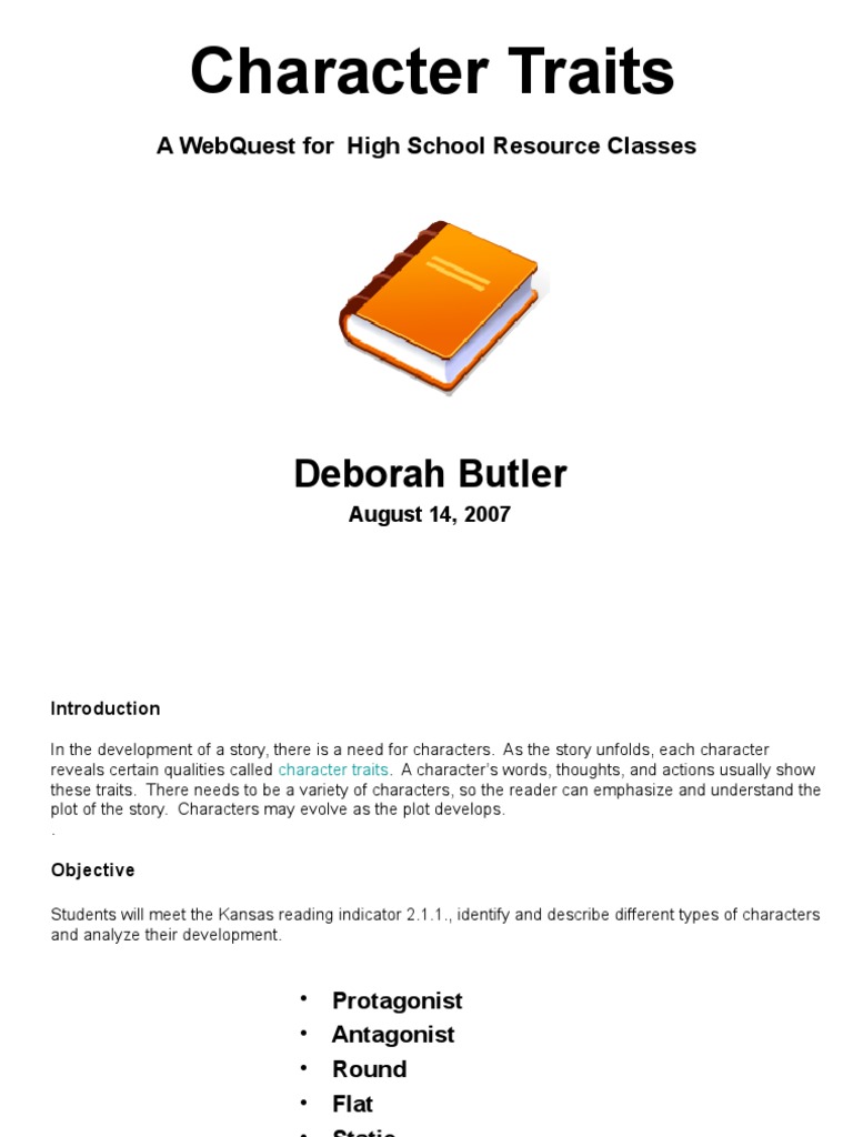 Character Traits: Deborah Butler | PDF | Novels