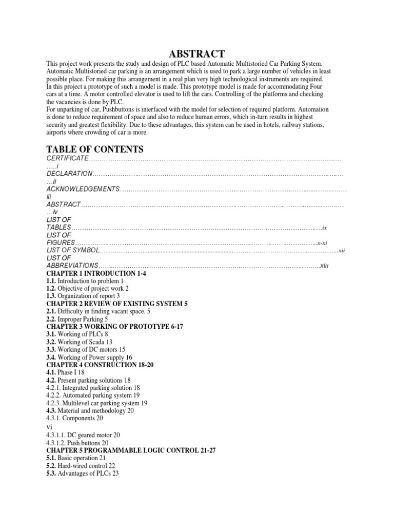 Car Parking Pdf Programmable Logic Controller Power Supply