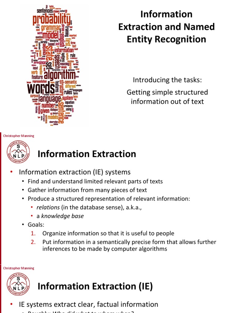 Information Extraction and Named Entity Recognition | PDF | Artificial Intelligence ...