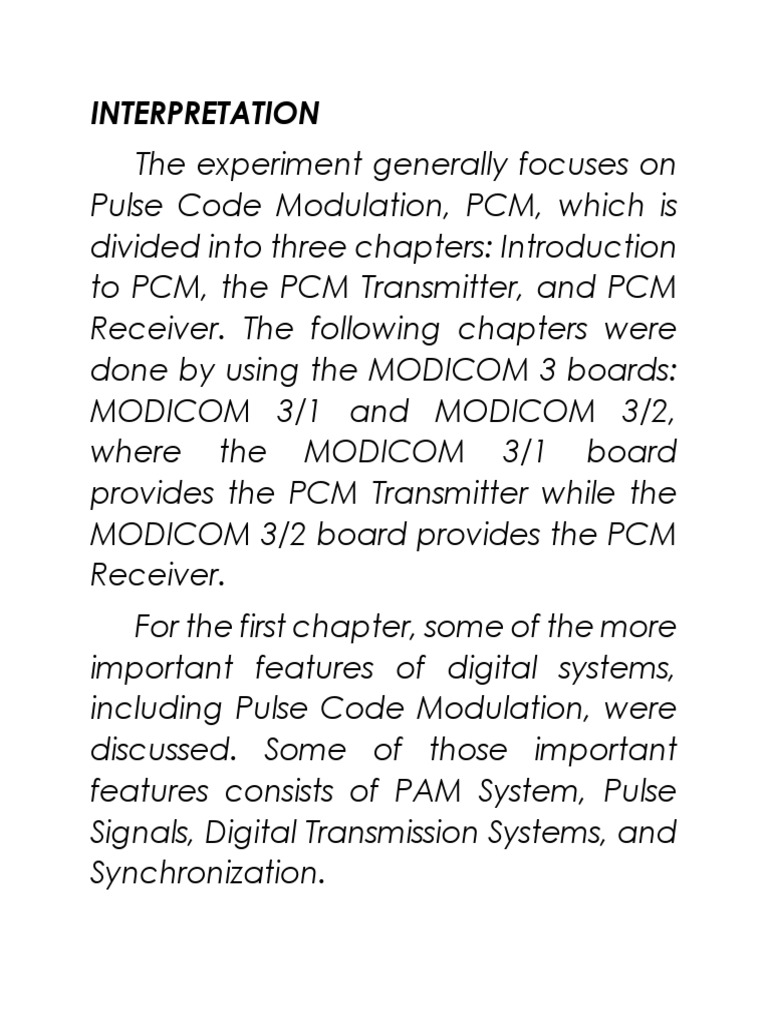 Interpretation Pcm Pdf Analog To Digital Converter Sampling Signal Processing