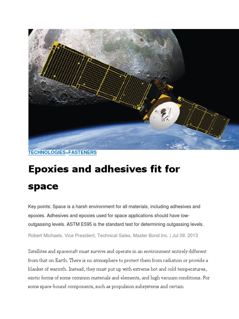 Adhesive Fit For Space | PDF | Epoxy | Outer Space
