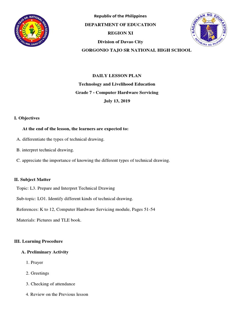 DLP Css Tle 7 | PDF | Technical Drawing | Teachers