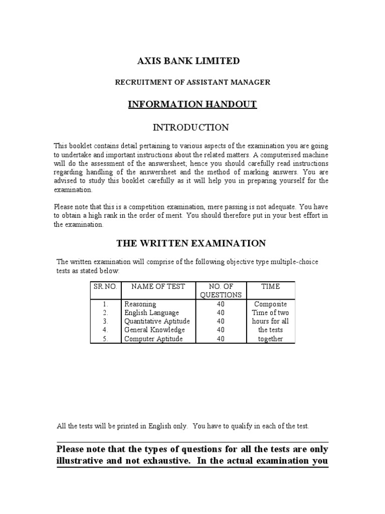 Information Handout | PDF | Test (Assessment) | Pencil