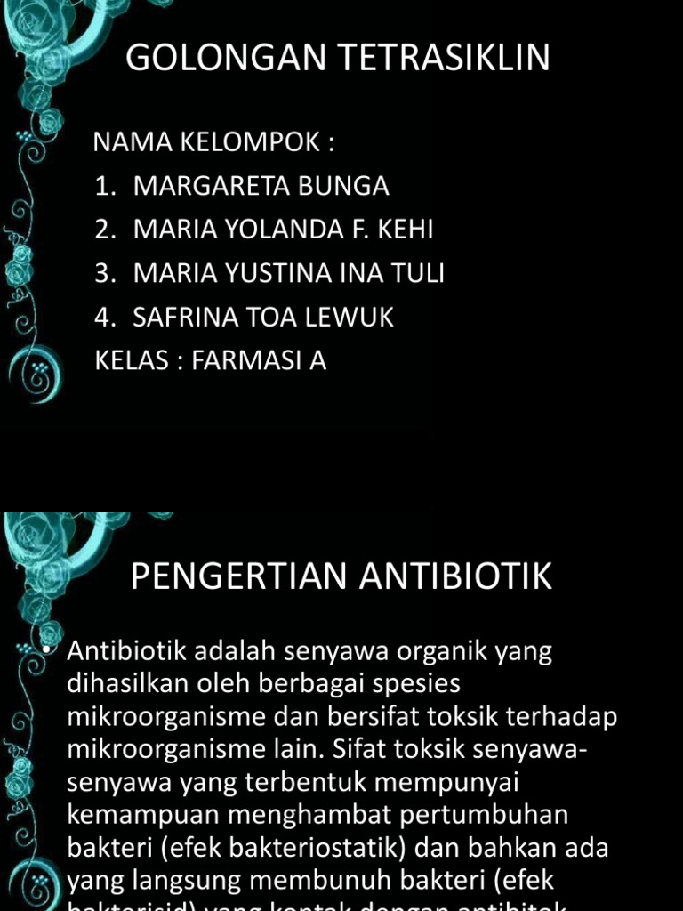 Tetrasiklin: Antibiotik dan Dosisnya | PDF | Kesehatan Holistik