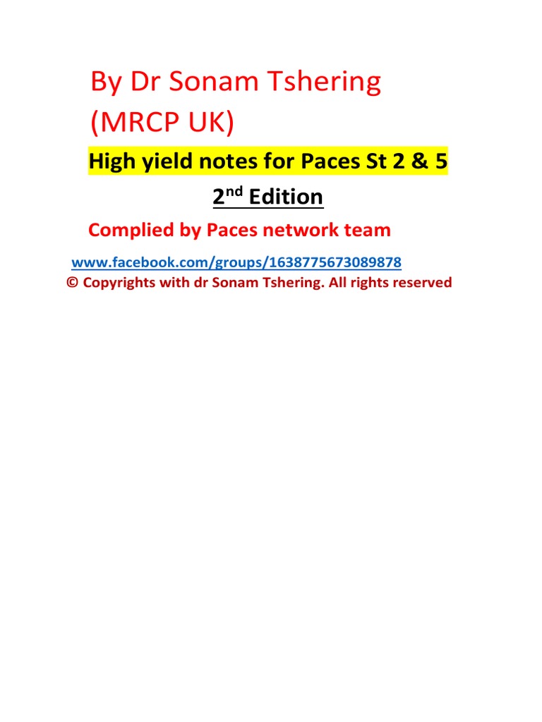 DR Sonam's High Yield Notes For ST 2 & 5 2nd Edition | PDF | Coeliac ...