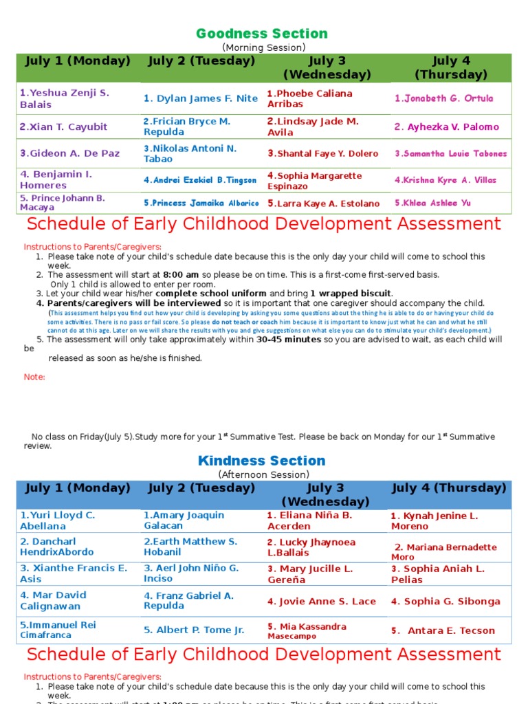 ECCD Schedule | PDF | Human Development | Childhood