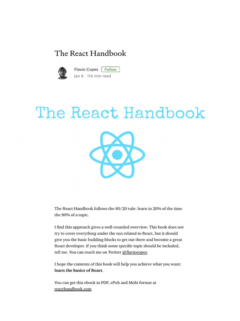 The React Handbook Pdf Java Script Scope Computer Science