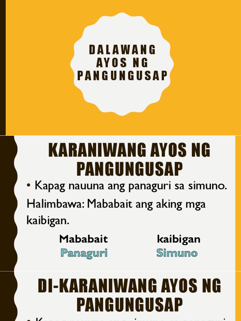Dalawang Ayos NG Pangungusap | PDF