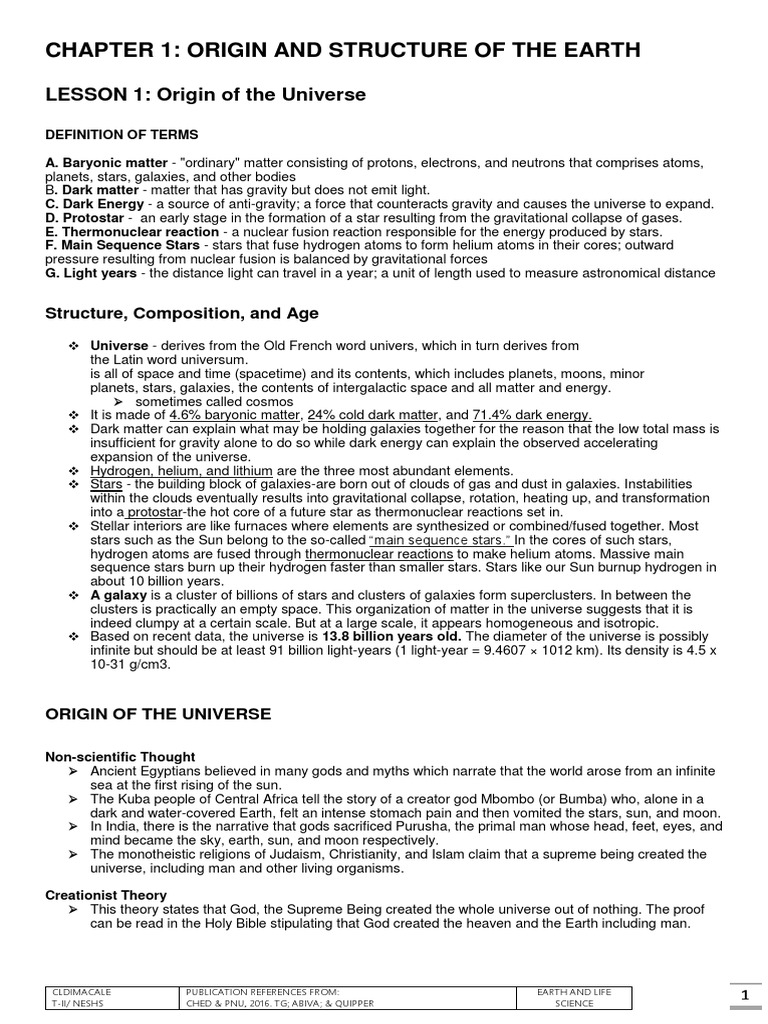 Chapter 1 Origin And Structure Of The Earth PDF Mantle Geology
