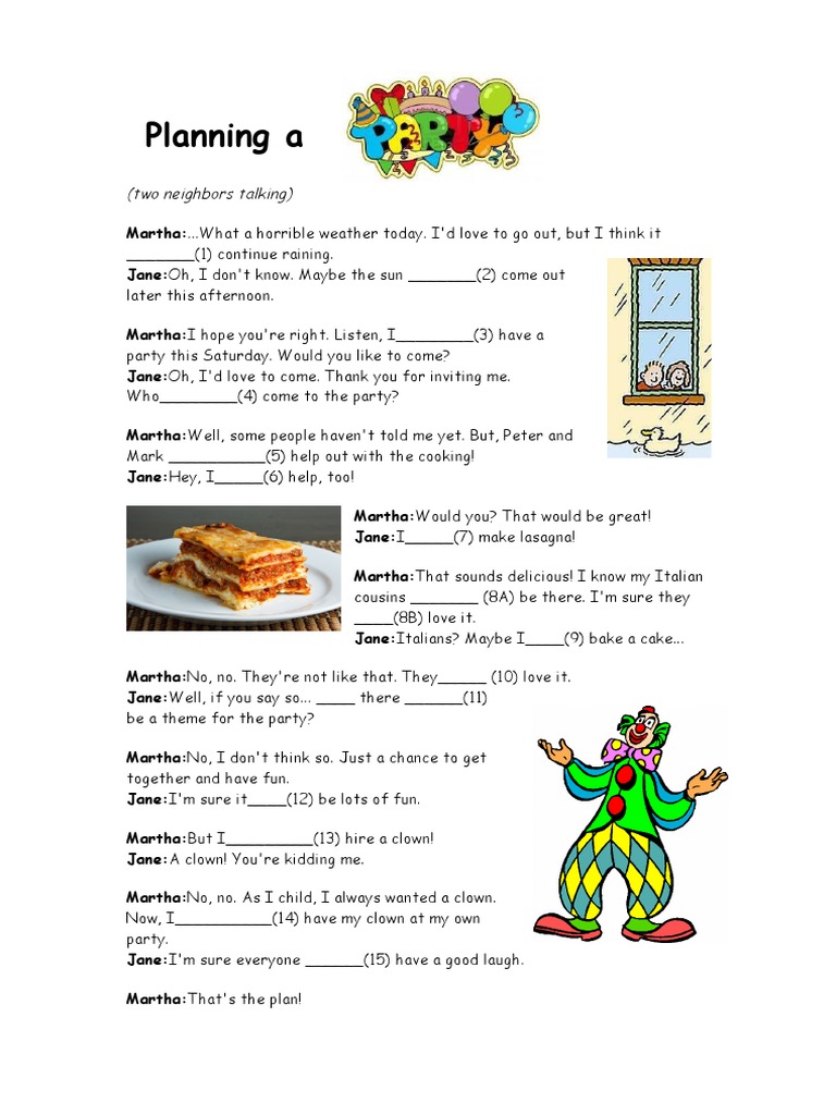 Will vs Going to: Party Planning Dialogue | PDF