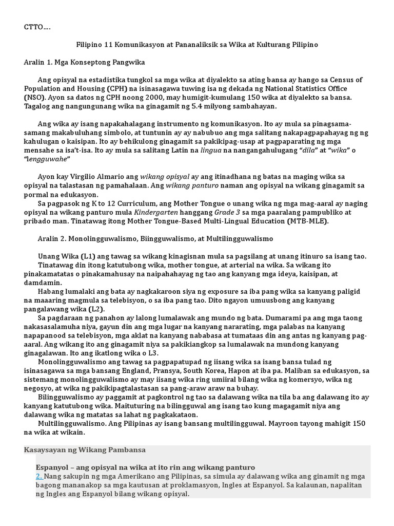 Filipino 11 Komunikasyon at Pananaliksik | PDF