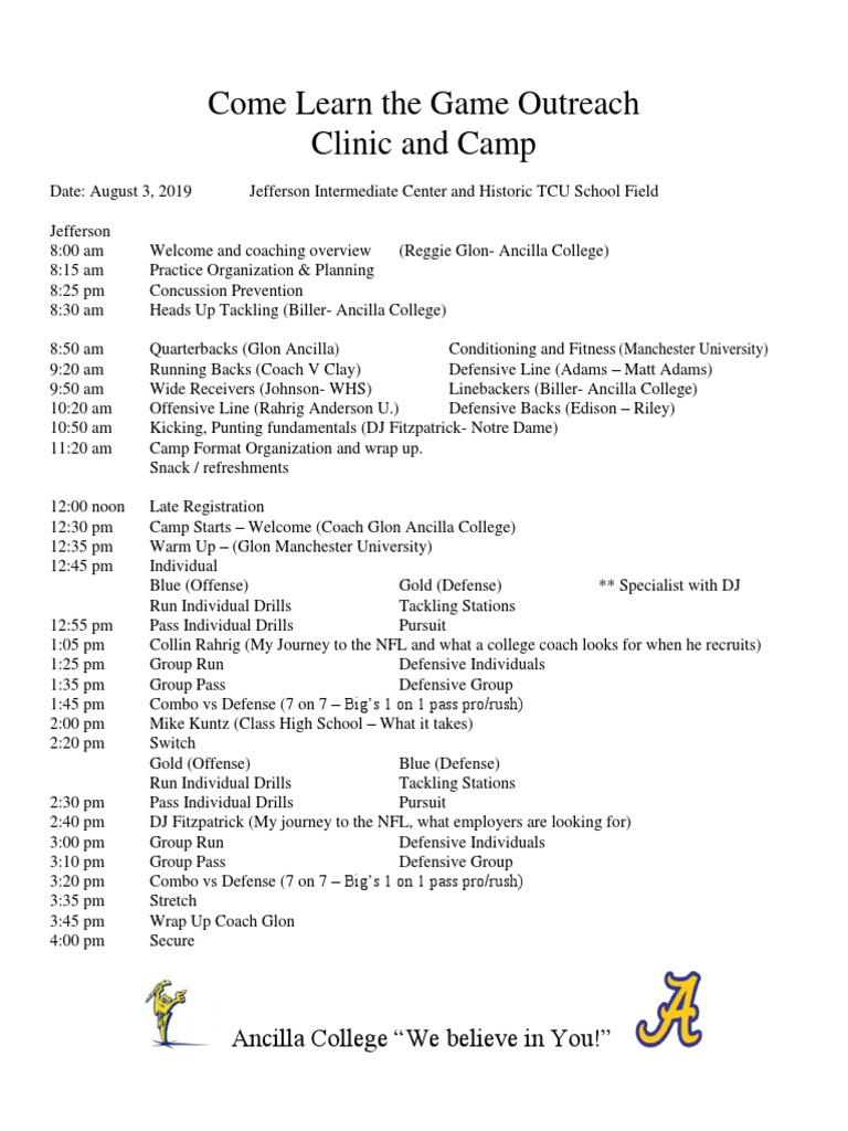 Come Learn The Game Outreach 2019 | PDF