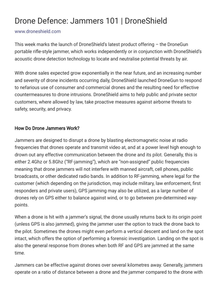 Understanding Drone Jammers: DroneGun Guide | PDF | Unmanned Aerial ...