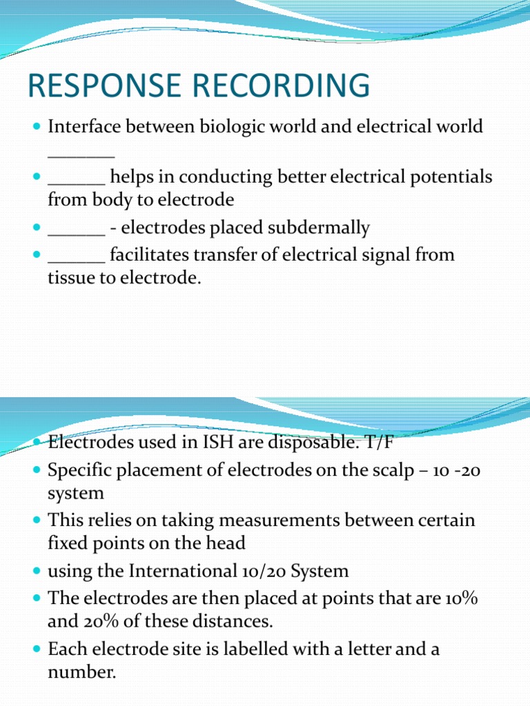 Response Recording | PDF | Neurology | Senses
