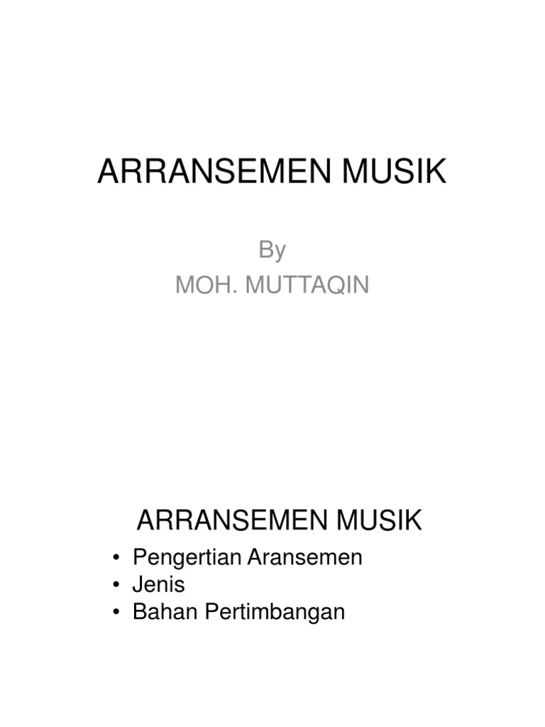 Panduan Aransemen Musik Lengkap | PDF