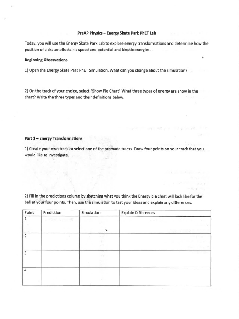 PhET Skatepark | PDF