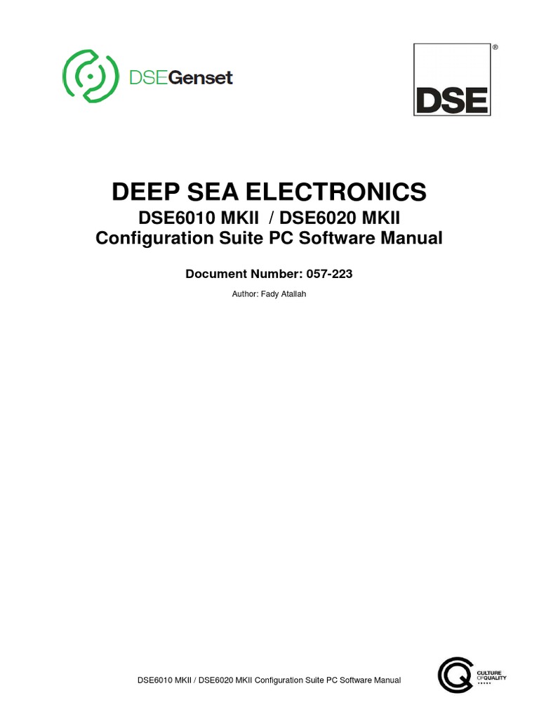Deep Sea Electronics: Dse6010 Mkii / Dse6020 Mkii Configuration Suite ...