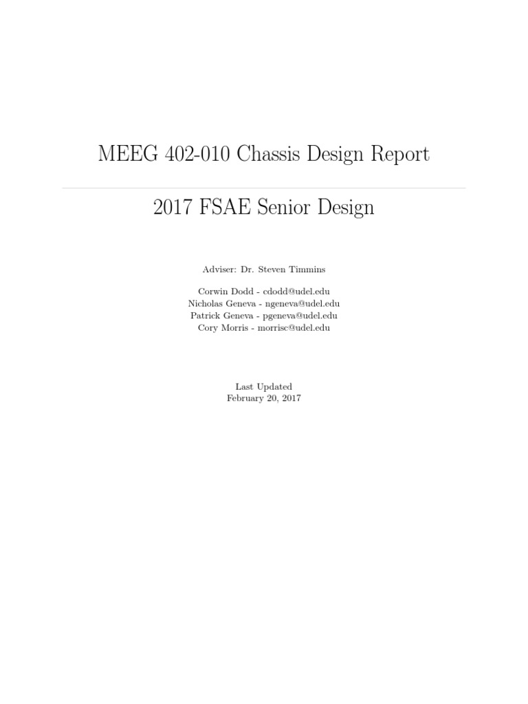 2017 FSAE Chassis | PDF | Suspension (Vehicle) | Composite Material