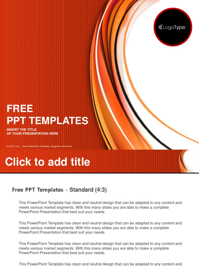 Red and Orange Abstract PowerPoint Templates Standard | PDF
