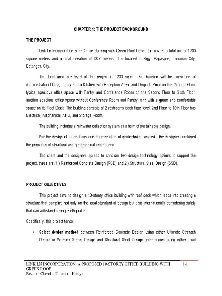 Chapter 1: The Project Background The Project | PDF | Green ...
