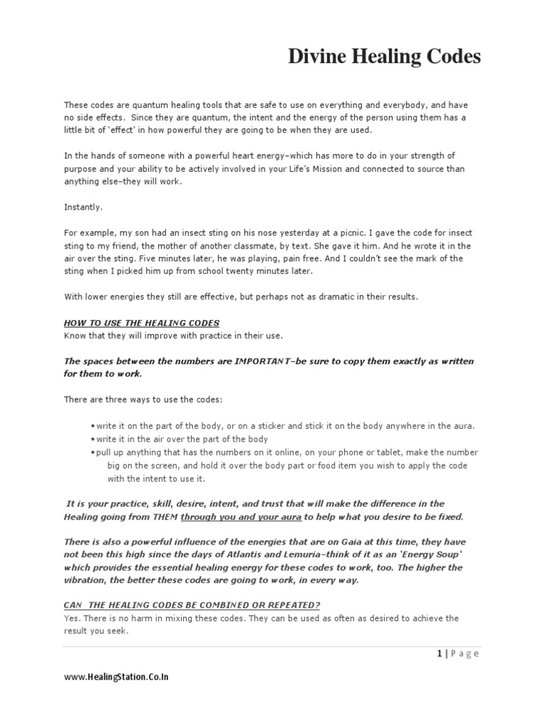 Healing Codes | PDF | Respiratory Tract | Anxiety Disorder