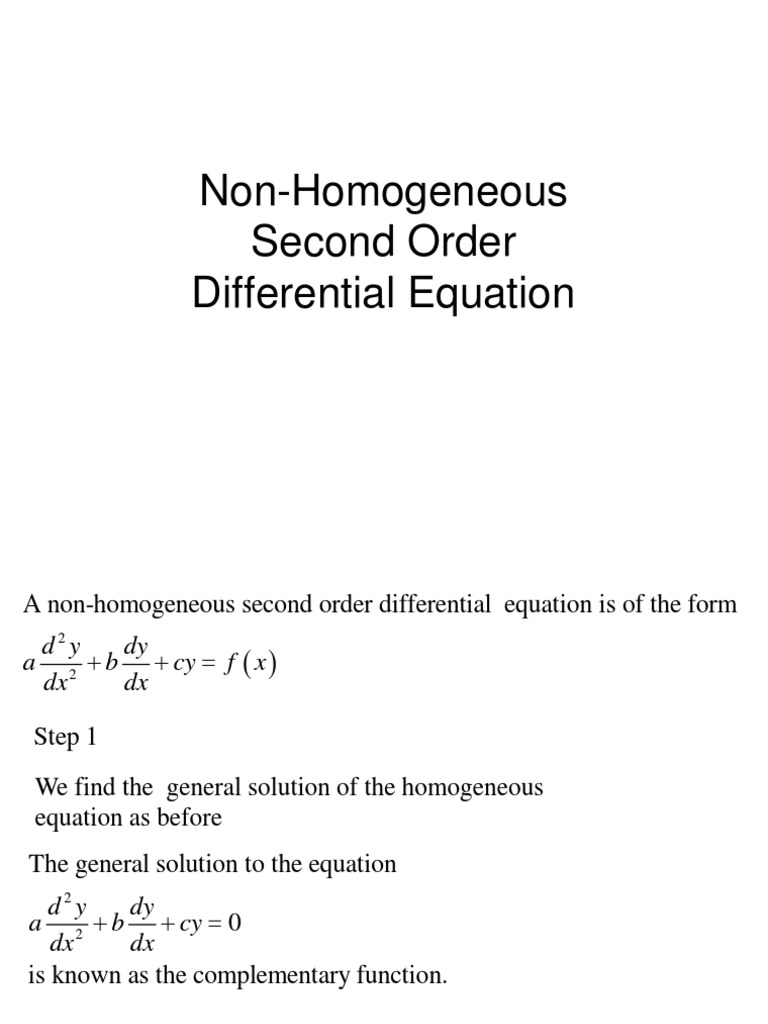 Non-Homogeneous 2nd Order Differential Equations | PDF | Trigonometric ...