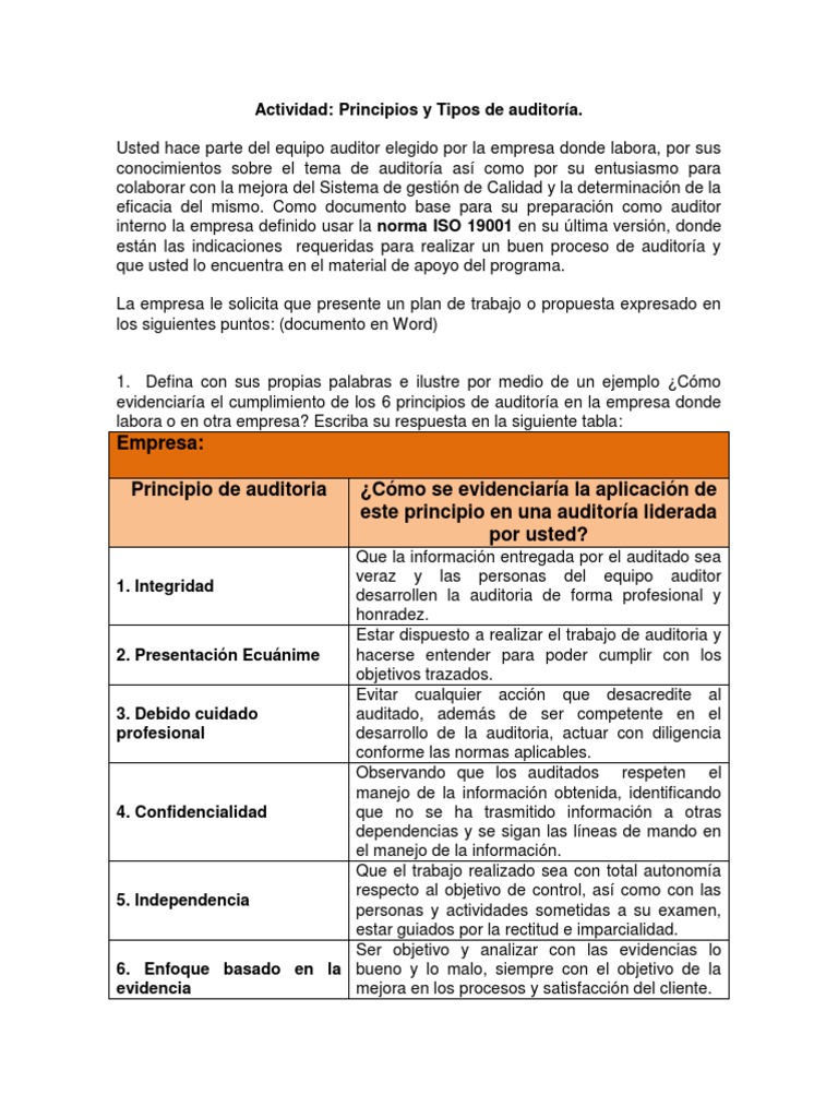 Informe de Auditoria Semana 1. Auditoria Interna | PDF | Contador ...